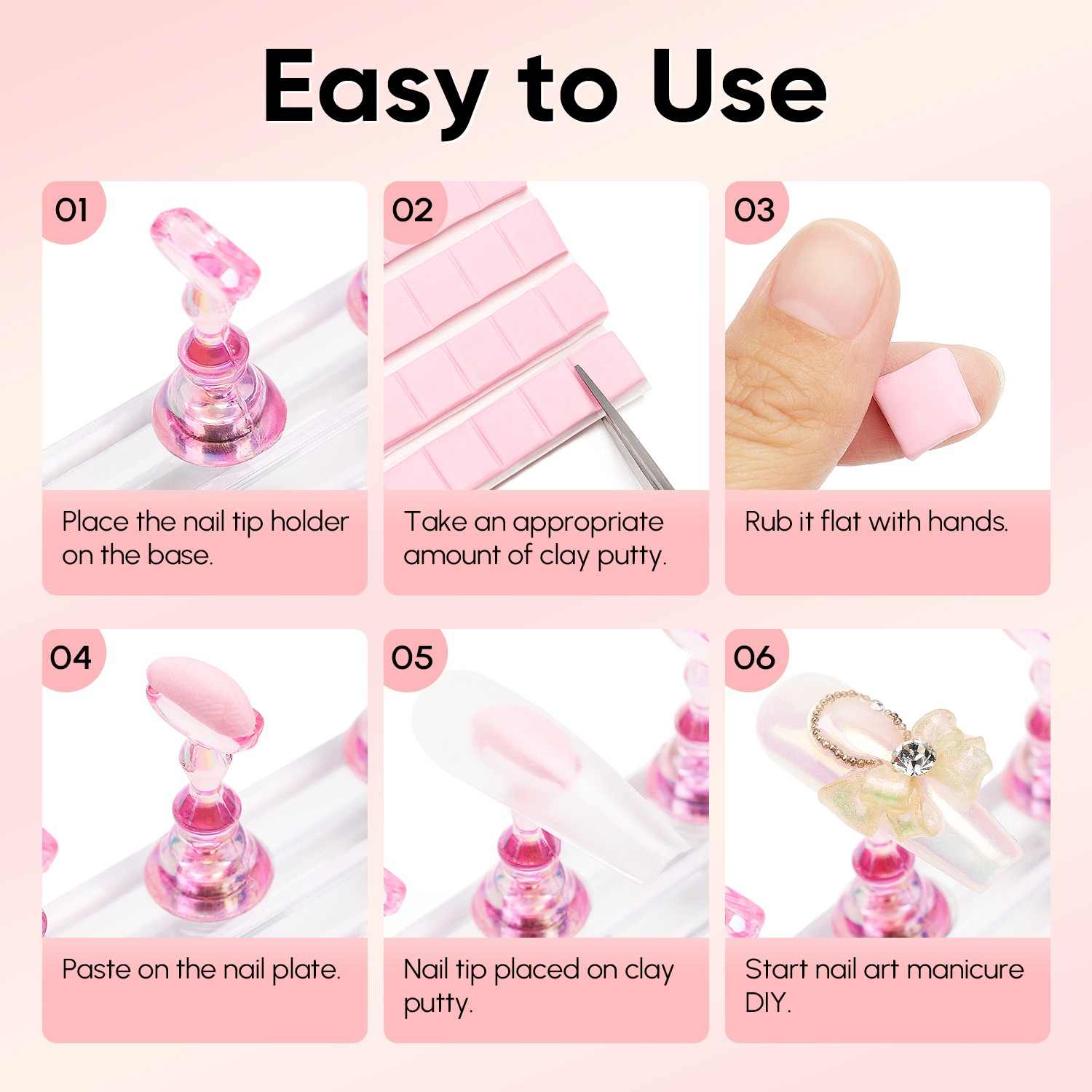 AIMEILI Nail Stand for Press-On Nails – Acrylic Holder with Reusable ...